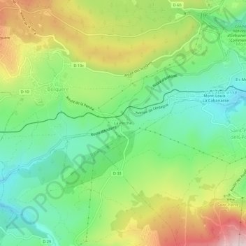 Mapa topográfico La Perche, altitud, relieve