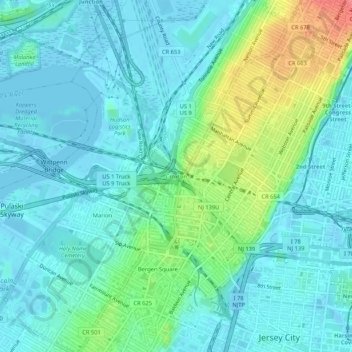 Mapa topográfico Croxton, altitud, relieve
