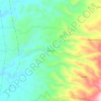 Mapa topográfico Busay, altitud, relieve