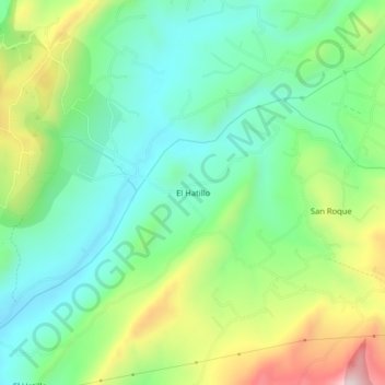Mapa topográfico El Hatillo, altitud, relieve