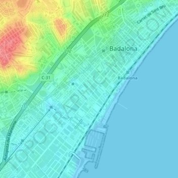 Mapa topográfico Progrés, altitud, relieve