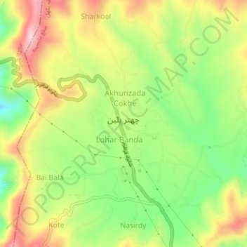 Mapa topográfico Chattar Plain, altitud, relieve