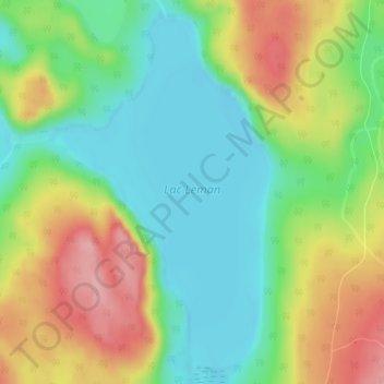 Mapa topográfico Lac Leman, altitud, relieve