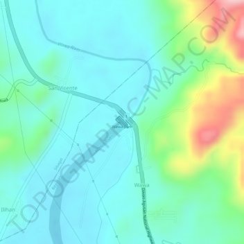 Mapa topográfico Wawa Dam, altitud, relieve